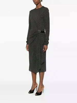 TOM FORD Polka-dot Belted Midi Dress