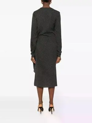 TOM FORD Polka-dot Belted Midi Dress