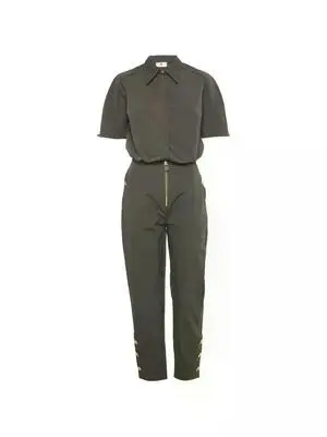 Elisabetta Franchi Button-detail Zip-fastening Jumpsuit - Grey