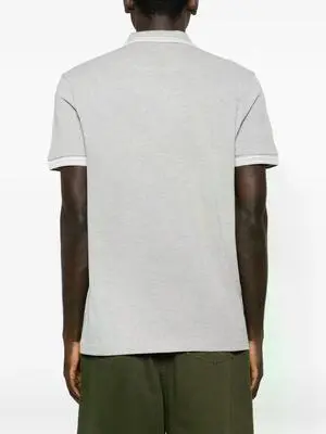 BOSS Striped-collar Polo Shirt - Grey