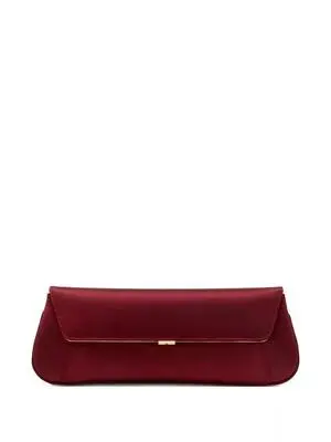 Amina Muaddi Satin Logo Clutch
