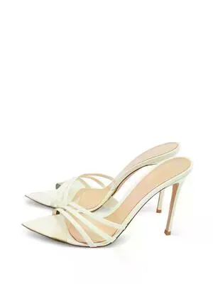 GIANVITO ROSSI Patent Leather Pointed Toe Sandals - White