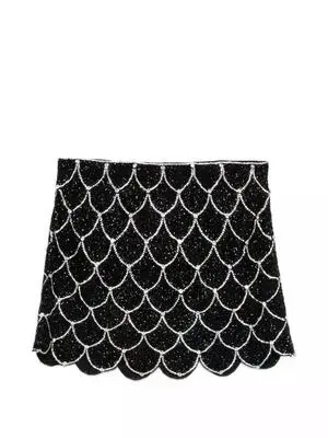Alice + Olivia Beaded Scalloped Mini Skirt