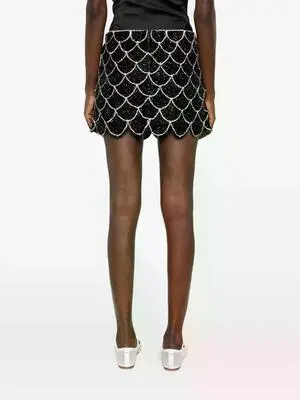 Alice + Olivia Beaded Scalloped Mini Skirt