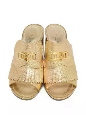 LOUIS VUITTON Fringe Leather Sandals
