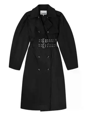 GANNI Belted Double-breasted Coat