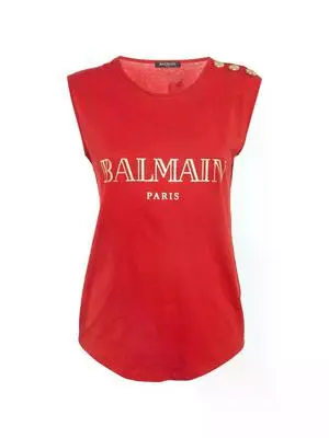 Balmain Cotton Button Tank