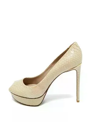 LOUIS VUITTON Python Peep-toe Stiletto Sandals