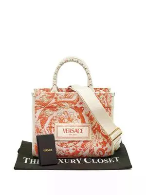 Versace Canvas Raffia Tote Bag
