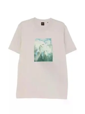 BOSS Printed-artwork T-shirt In Cotton Jersey