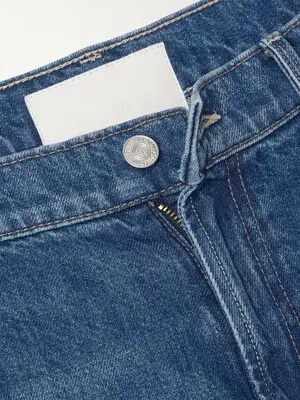 MOTHER The Rerun Zip Sneak Floral-print Jeans - Blue