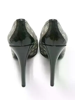 LOUIS VUITTON Mini Lin Monogram Peep-toe Pumps