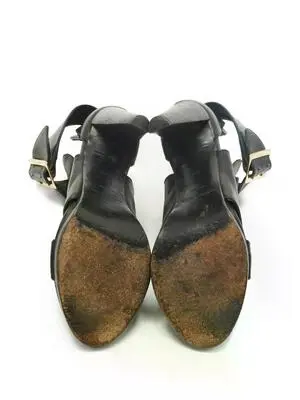 Burberry Leather Cut-out Ankle Boots