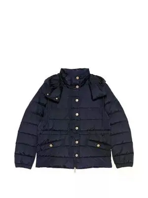 Max Mara Hooded Button-down Quilted Jacket - Blue