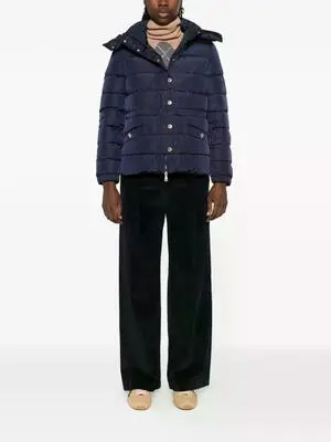 Max Mara Hooded Button-down Quilted Jacket - Blue