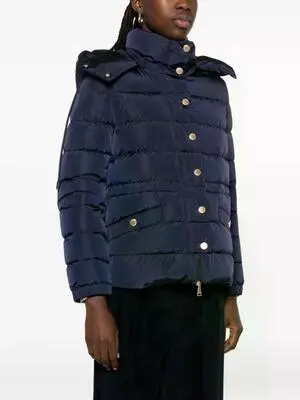 Max Mara Hooded Button-down Quilted Jacket - Blue