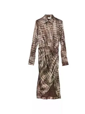 Elisabetta Franchi Patterned Collared Midi Dress