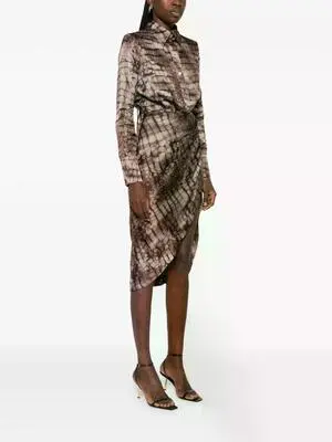 Elisabetta Franchi Patterned Collared Midi Dress