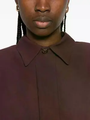 Elisabetta Franchi Georgette Blouse With Sash Belt - Brown