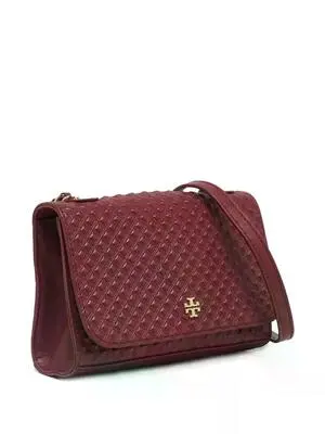 Tory Burch Embossed Leather Shoulder Bag - Red