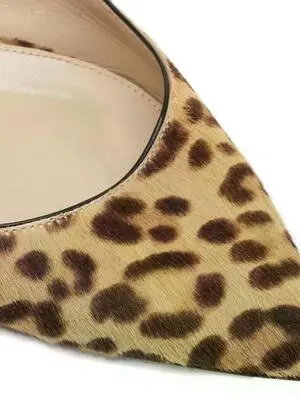 GIANVITO ROSSI Anna Leopard-print Slingback Flat Pumps