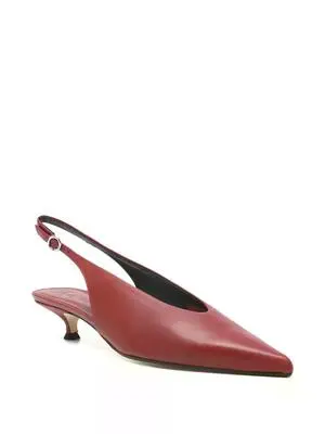 AeydĒ Camila Slingback Pointed Pumps - Red
