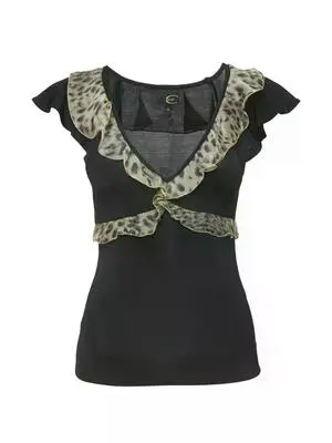 Just Cavalli Animal-print Frills Top