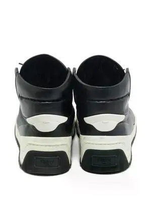 Fendi Leather Lace-up High-top Sneakers