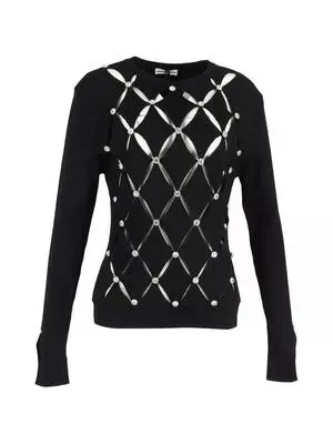 Rabanne Crystal Cut-out Merino-wool Sweater