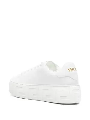 Versace La Greca Platform Sneakers - White