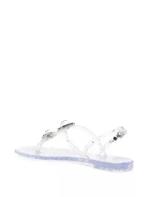 Casadei Embellished T-strap Sandals - White