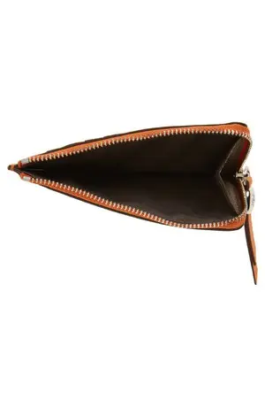 Tory Burch Romy Leather Zip Card Case - Orange