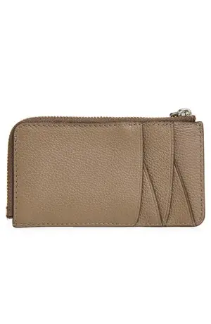 Tory Burch Romy Leather Zip Card Case - Wild Mushroom