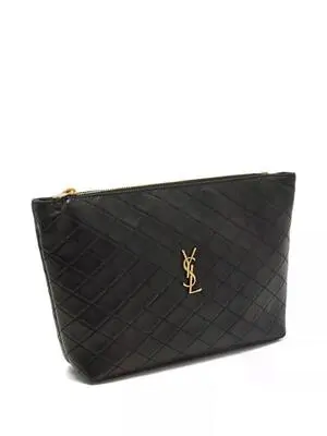 Saint Laurent Gaby Leather Cosmetic Pouch