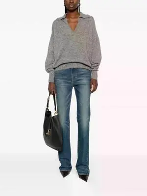 TOM FORD V-neck Collared Sweater - Grey