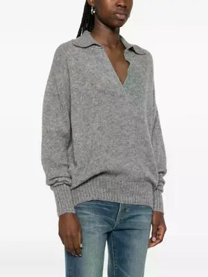 TOM FORD V-neck Collared Sweater - Grey