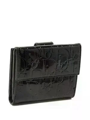 Dior Oblique Embossed Leather Wallet - Black