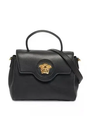 Versace Emblem Leather Satchel