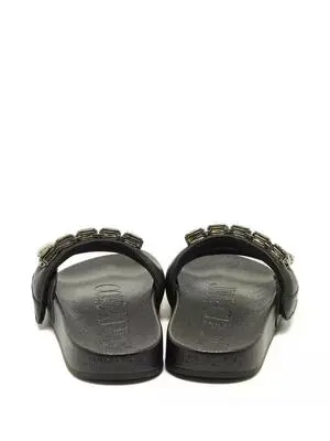 JIMMY CHOO Fitz Crystal Embellished Slip-on Sandals