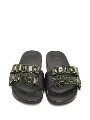 JIMMY CHOO Fitz Crystal Embellished Slip-on Sandals