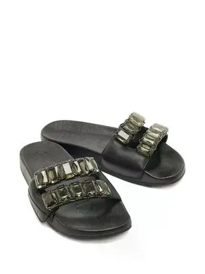 JIMMY CHOO Fitz Crystal Embellished Slip-on Sandals
