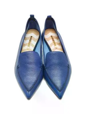 NICHOLAS KIRKWOOD Beya Sculpted-heel Leather Loafers - Blue