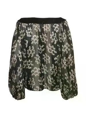 ARMANI Printed Blouse With Velvet Trim