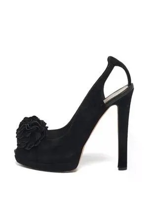 Alexander McQueen Floral Detail Slingback Sandals