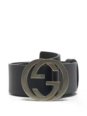 Gucci Interlocking G Leather Belt - Black