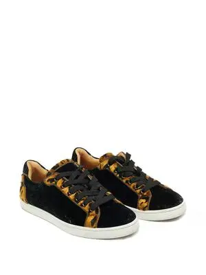 CHRISTIAN LOUBOUTIN Velvet Leopard Print Sneakers