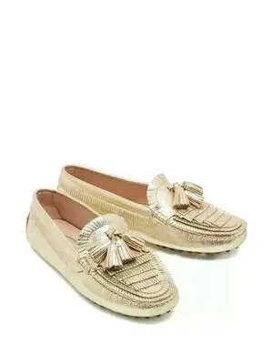 TOD'S Metallic-effect Tassel Loafers