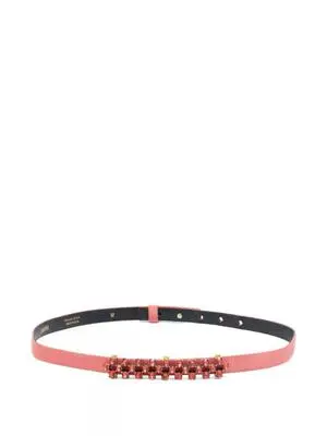 Oscar De La Renta Crystal-embellished Belt - Pink
