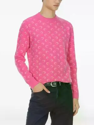 MARINE SERRE Moon Jacquard Crew Neck Sweater