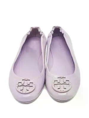 Tory Burch Minnie Logo Leather Ballet Flats